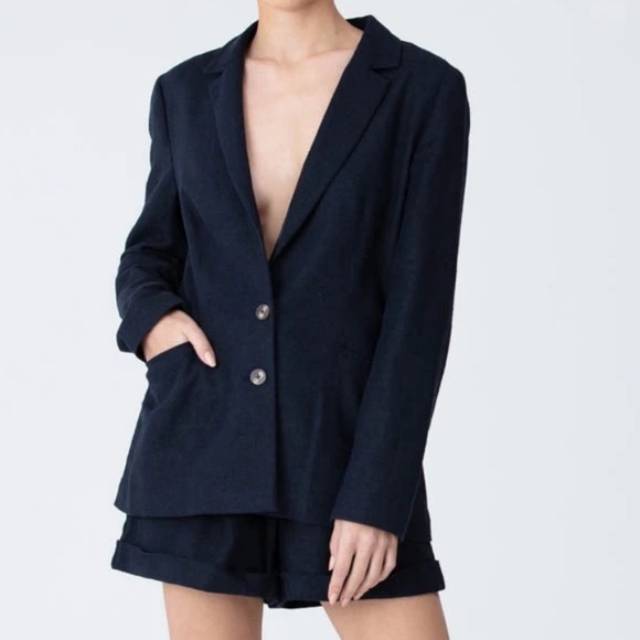 The Fifth Label | Jackets & Coats | Nwt The Fifth Label Soho Navy Linen Blazer Jacket | Poshmark
